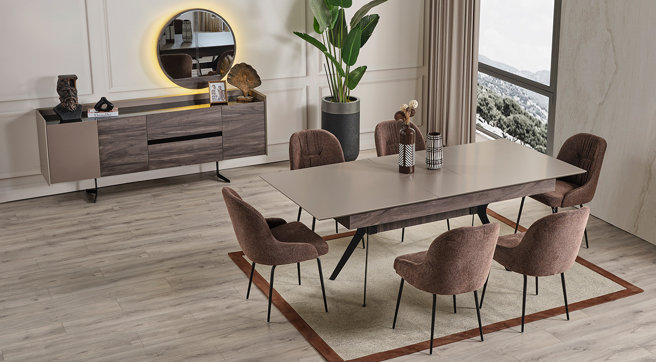 Palermo Ceviz Yemek Odası Takımı | Mobilyamevime